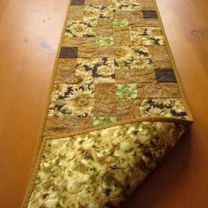 Quilted Handmade Table Runner Sunflowers on Luulla
