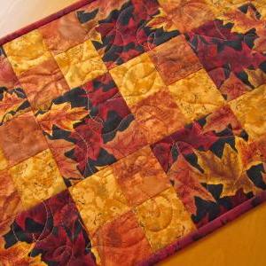 Fall Table Runner Handmade Quilted Leaves on Luulla