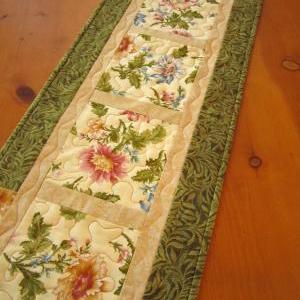 Table Runner, Handmade Table Runner Floral Quilted Patchwork Runner on ...