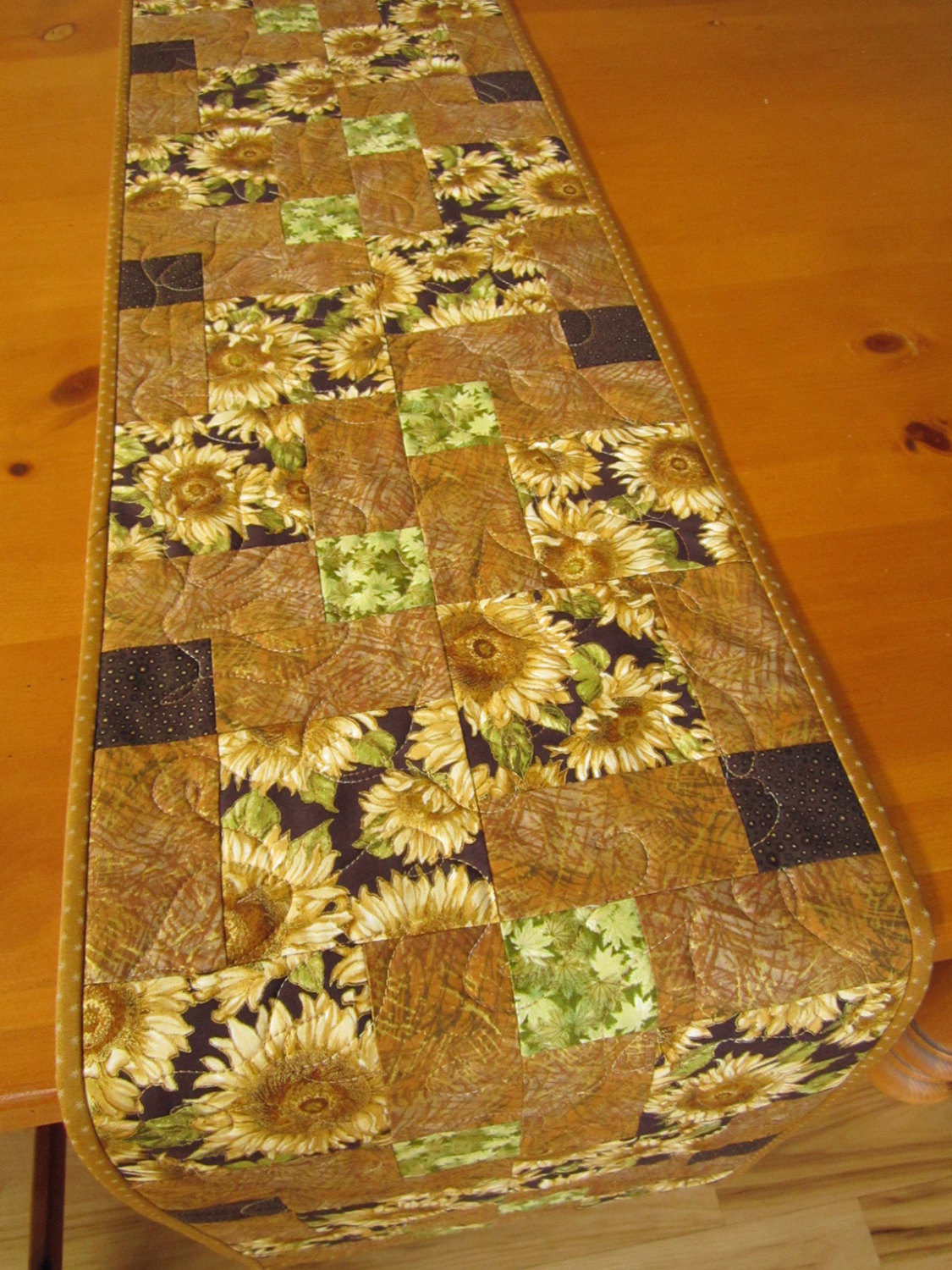 Quilted Handmade Table Runner Sunflowers on Luulla
