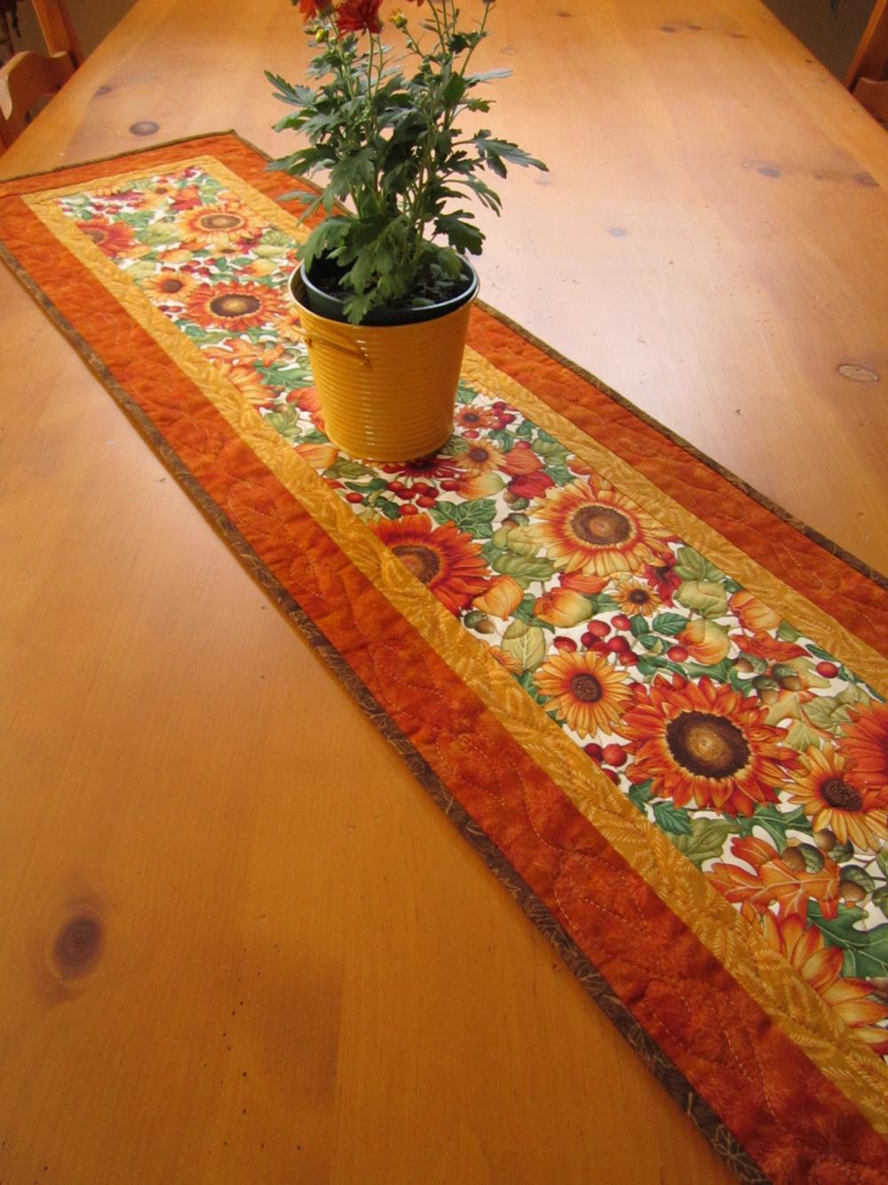 Sunflowers Quilted Table Runner on Luulla