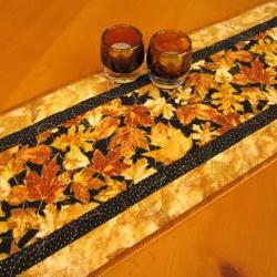 Gold Leaves Fall Table Runner on Luulla