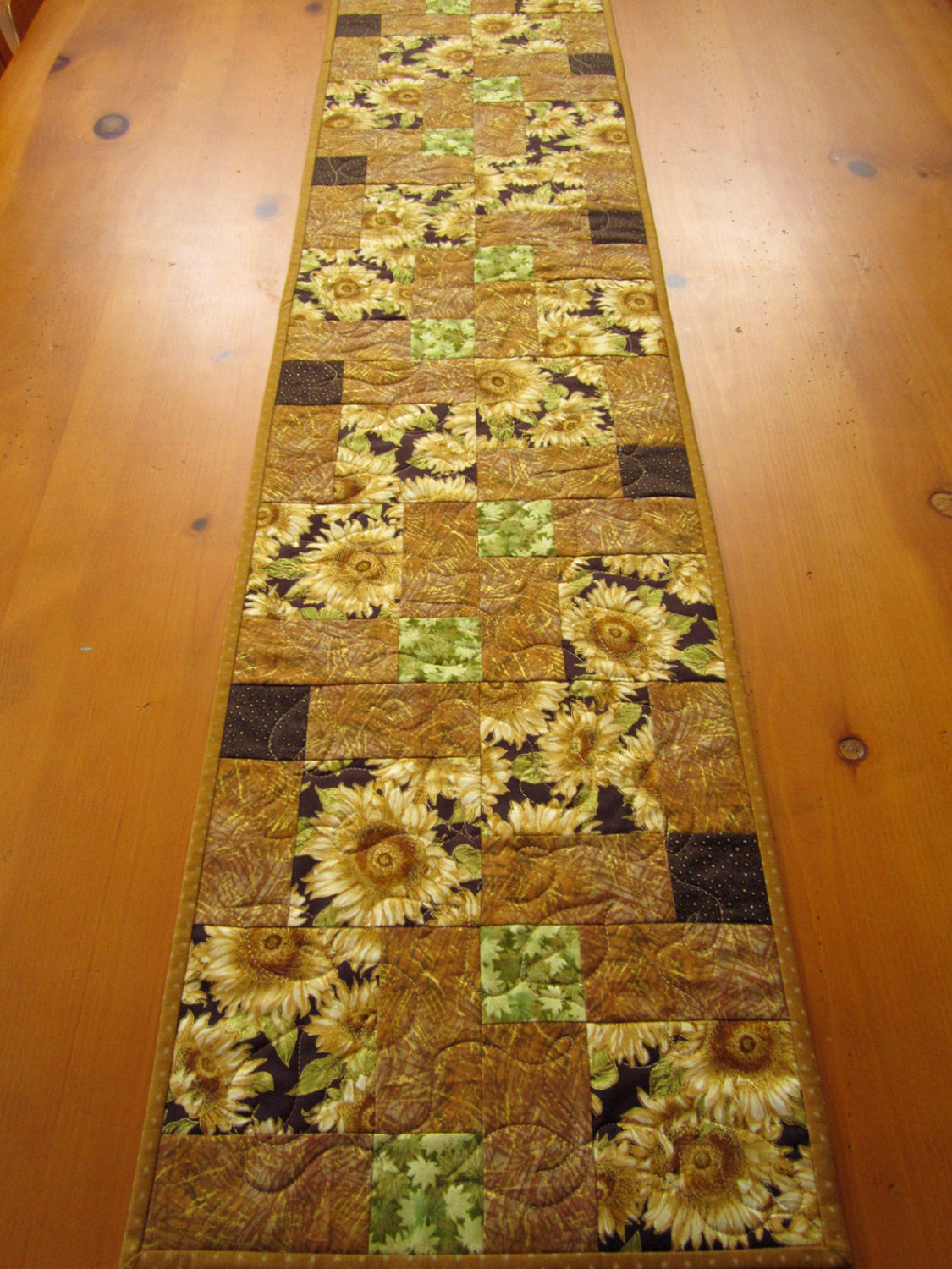Quilted Handmade Table Runner Sunflowers on Luulla
