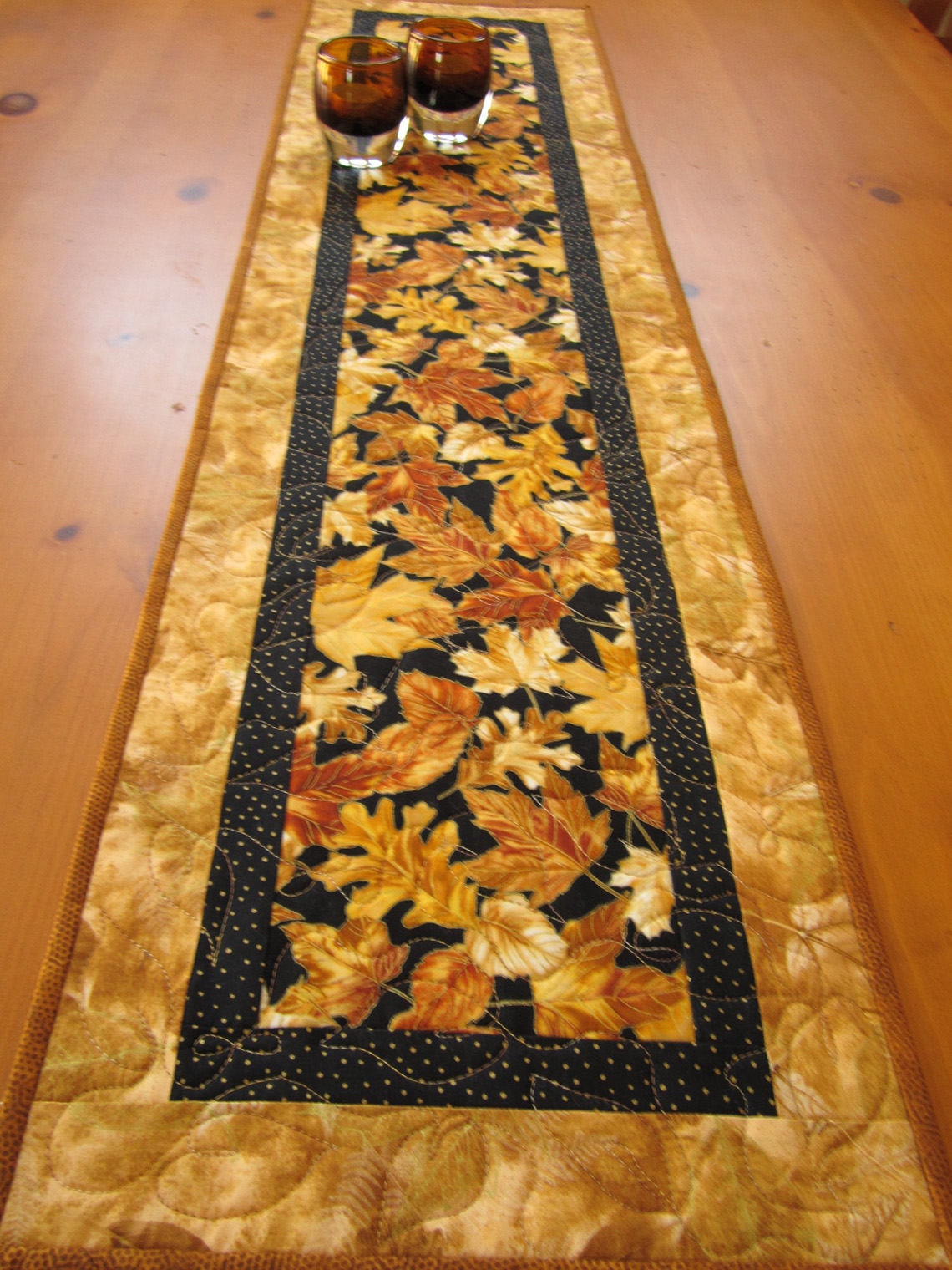 Gold Leaves Fall Table Runner on Luulla