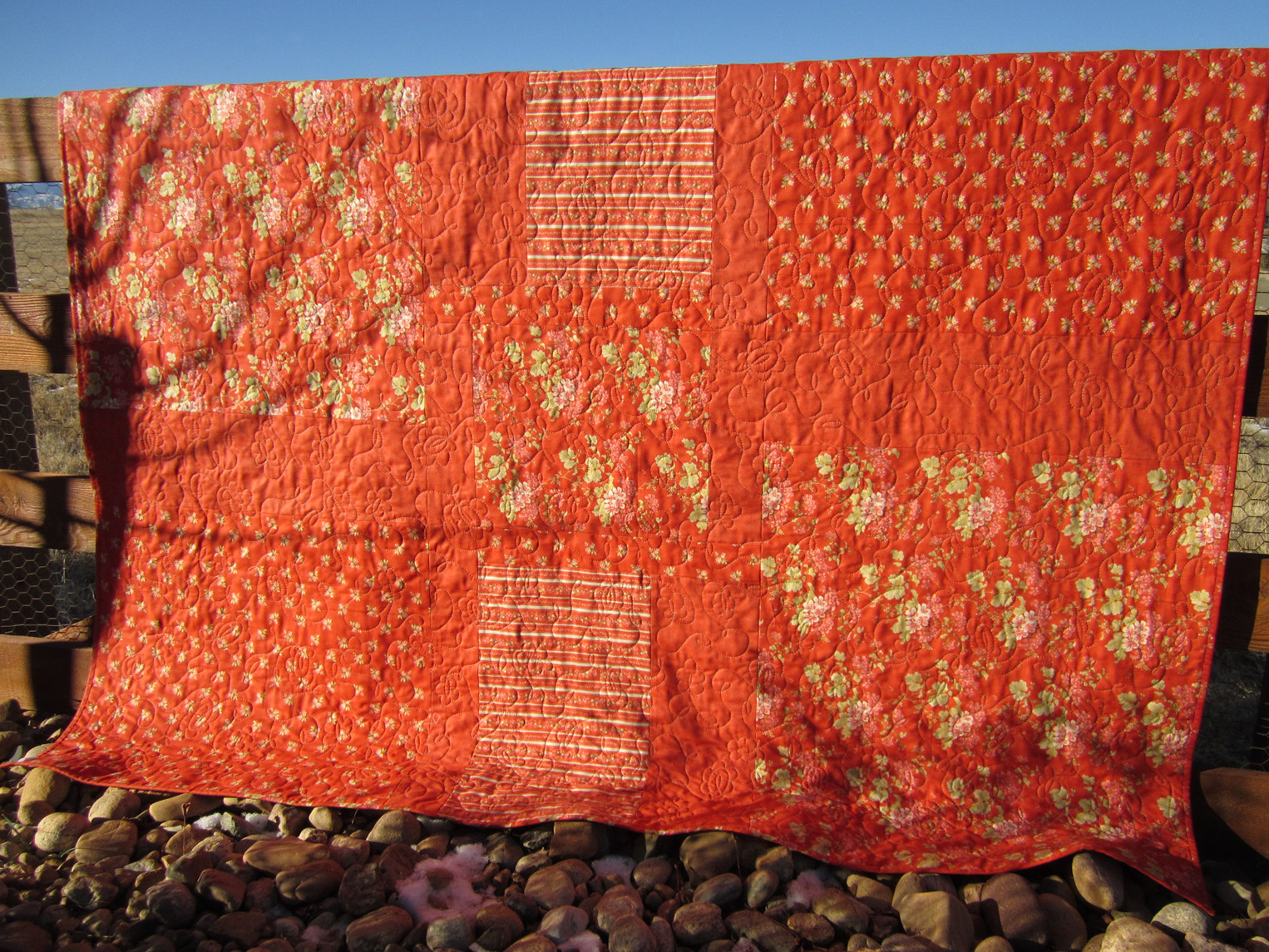 Handmade Quilt Floral Quilt, Lap Quilt, Patchwork Quilt on Luulla