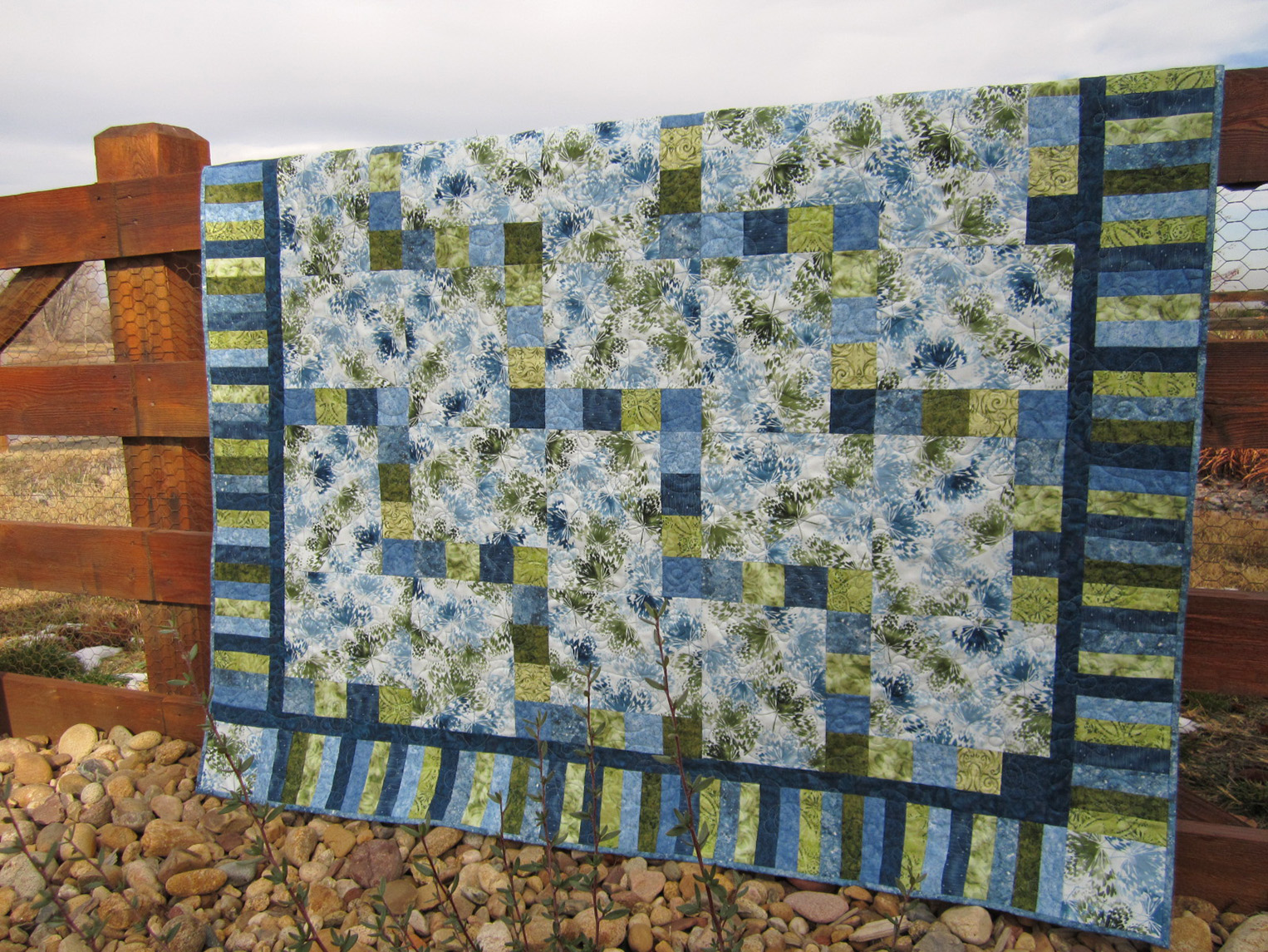 Patchwork Lap Quilt Butterflies on Luulla